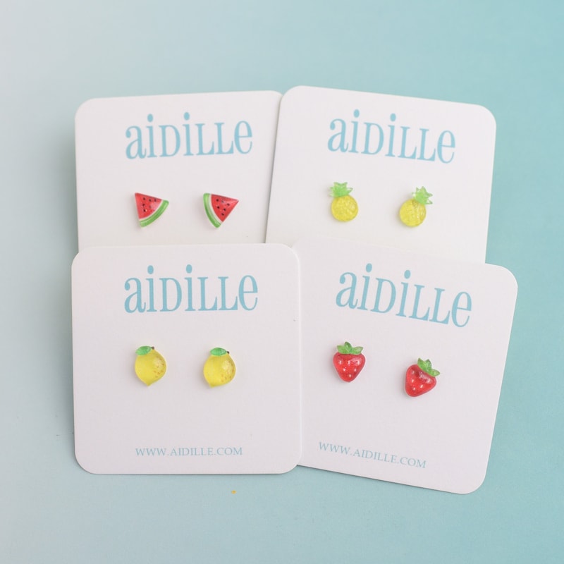 Ear Studs With Strawberries - Etsy