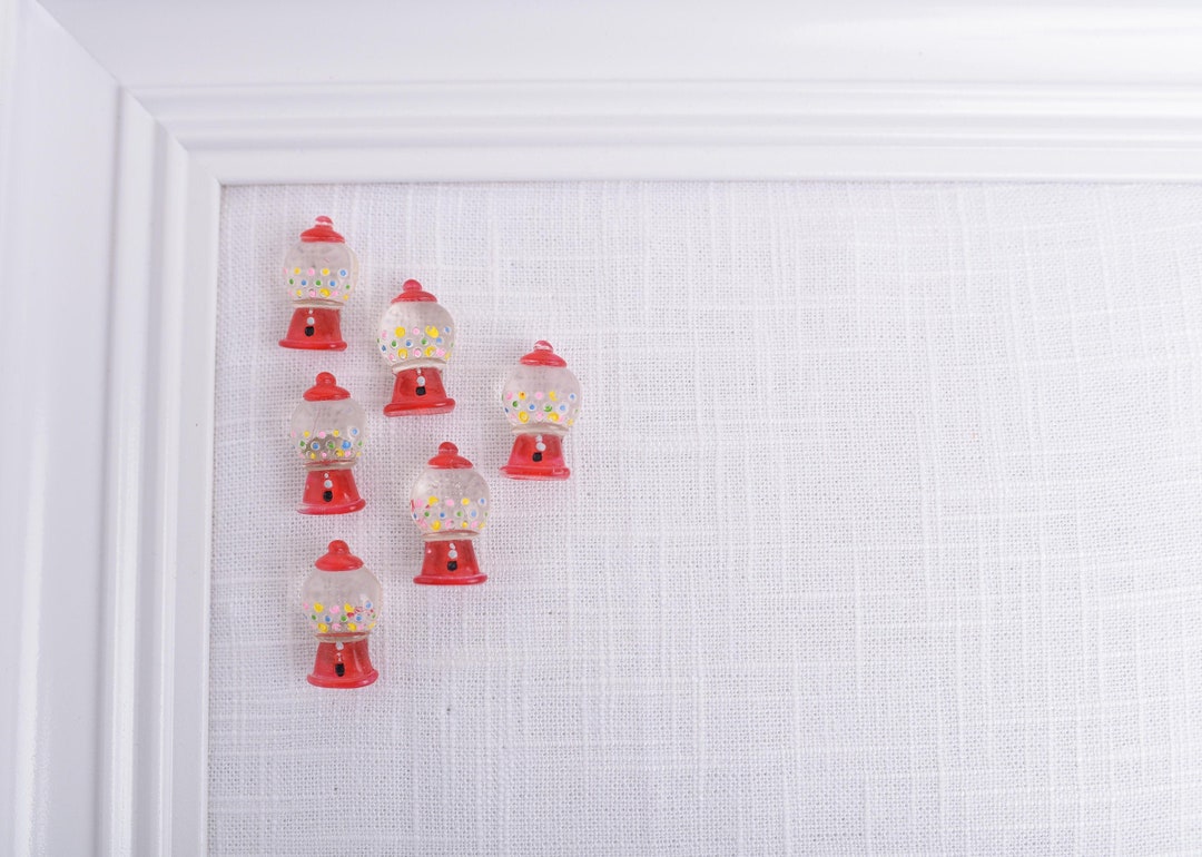 Gumball Machine Push Pins, Set of 6 Thumb Tacks, Corkboard Decorative ...