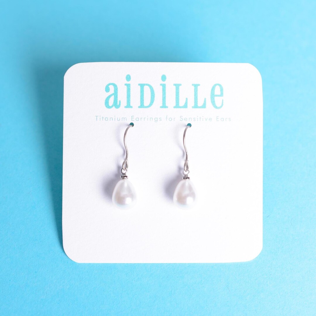 Dainty Pearl Dangle Earrings With Lightweight Titanium Ear Wires ...