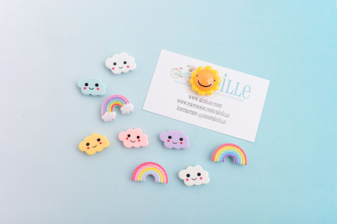Rainbow and Colorful Cloud Magnets, Small Celestial Refrigerator ...
