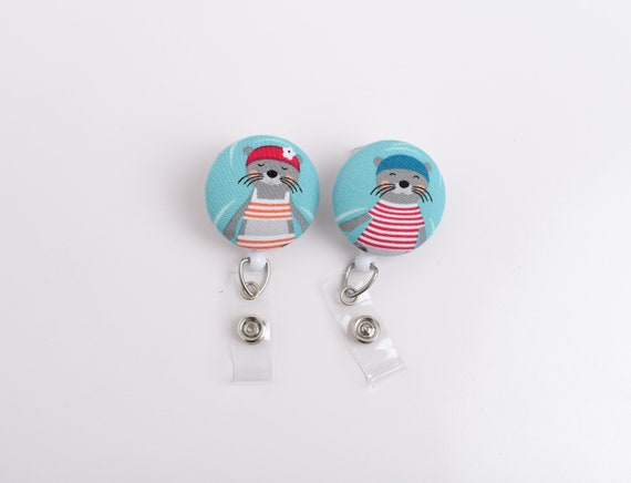 Boy or Girl Otter Badge Reel / Retractable ID Holder / Otters | Etsy