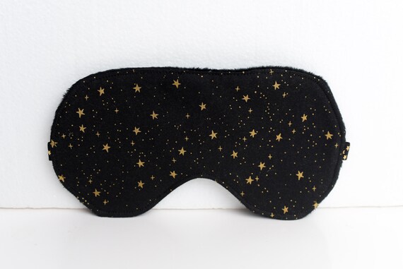 Black and Gold Star Sleep Mask Womens Sleep Mask Oversized | Etsy