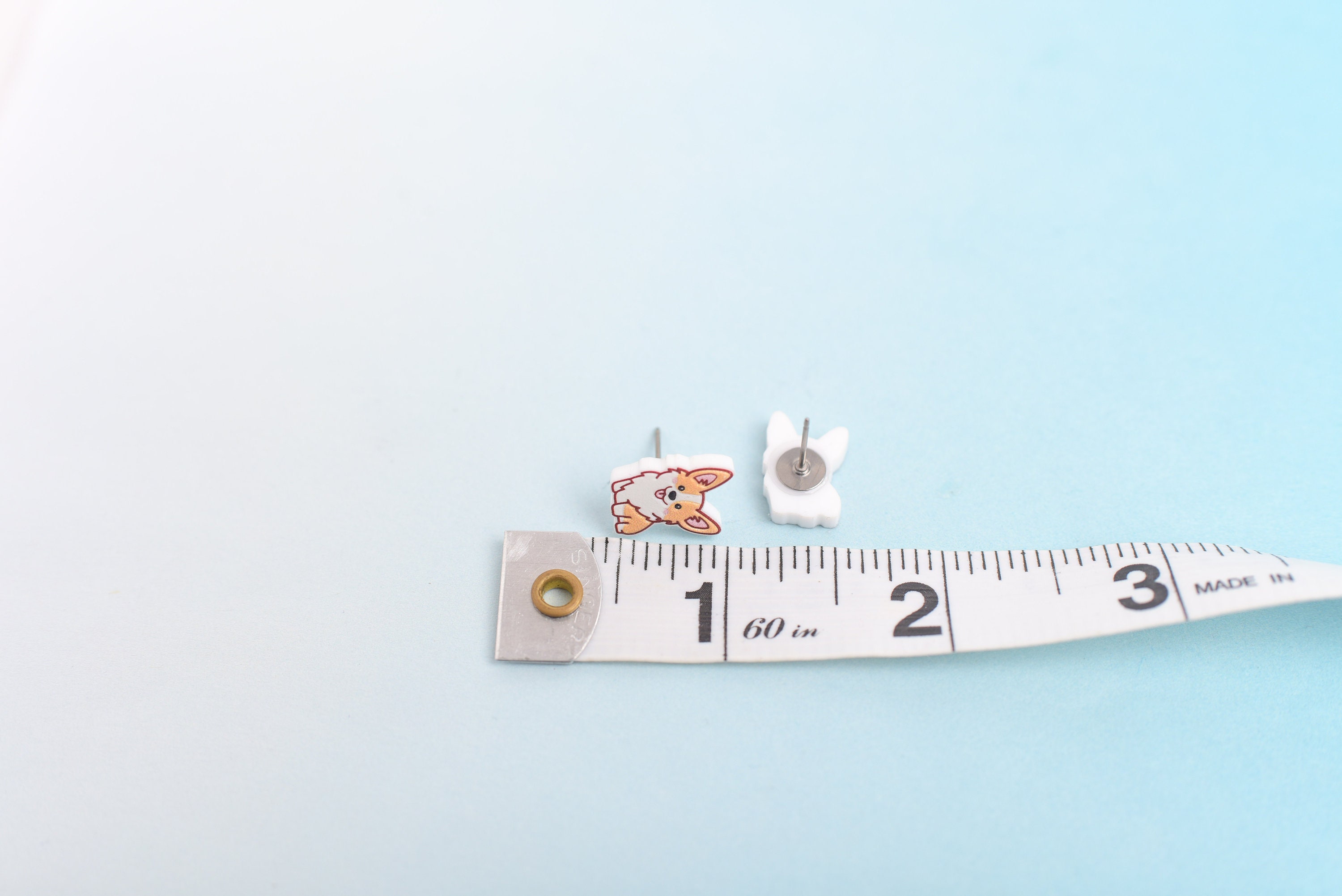 Cute Corgi Earrings Acrylic Dog Titanium Studs - Etsy