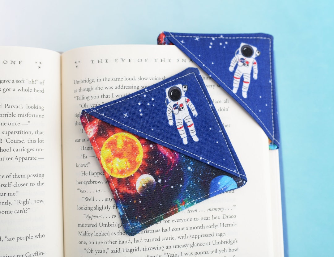 Space Fabric Corner Bookmark: Astronauts & Planets - Etsy