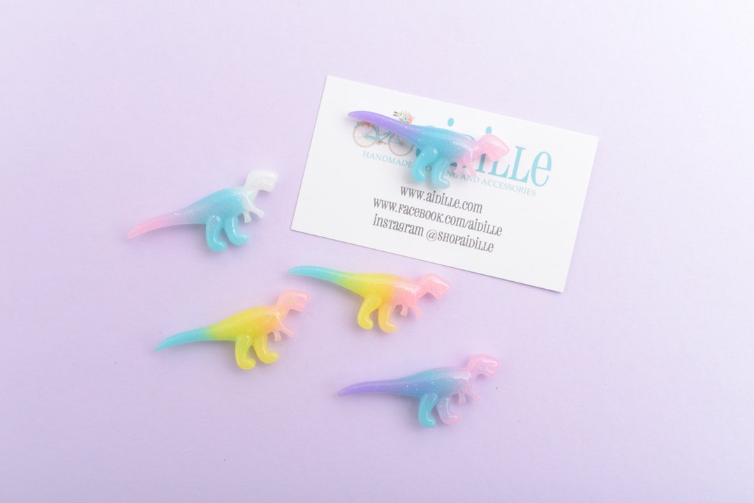 Pastel T Rex Dinosaur Magnets, Set of 5 Glitter Resin Dino Locker ...