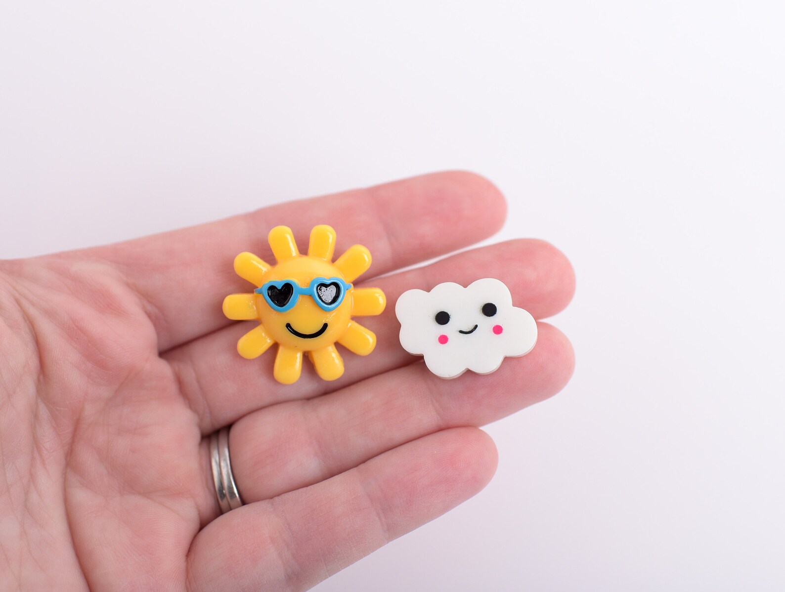 Sunshine Push Pins, Happy Kawaii Clouds and Sun Thumb Tacks, Summer ...