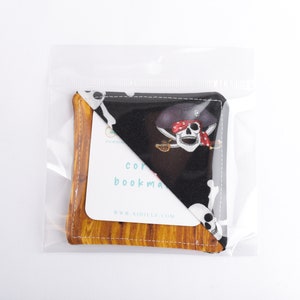 ONE Pirate Fabric Corner Bookmark, Boys Skull and Crossbones With Wood ...