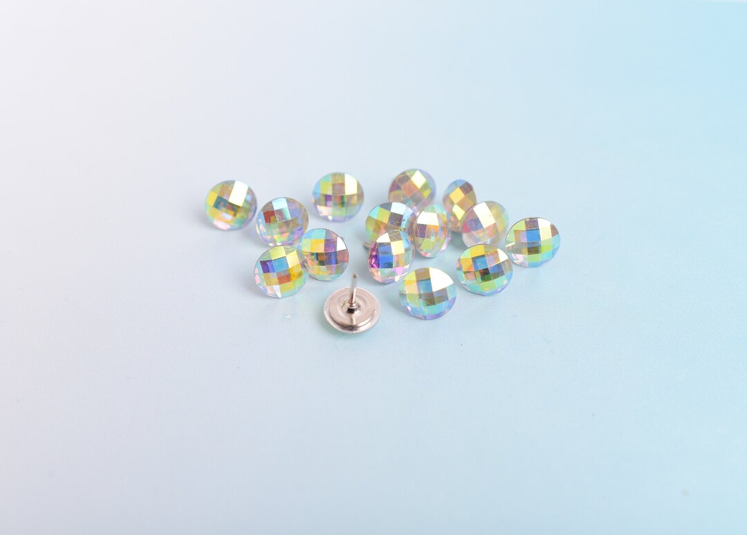 Sparkly Jewel Push Pins: Holographic Office Decor, Set of 15 - Etsy