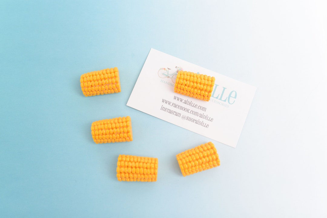 Corn on the Cob Magnets, Set of 5 Produce Refrigerator Magnets, Summer ...