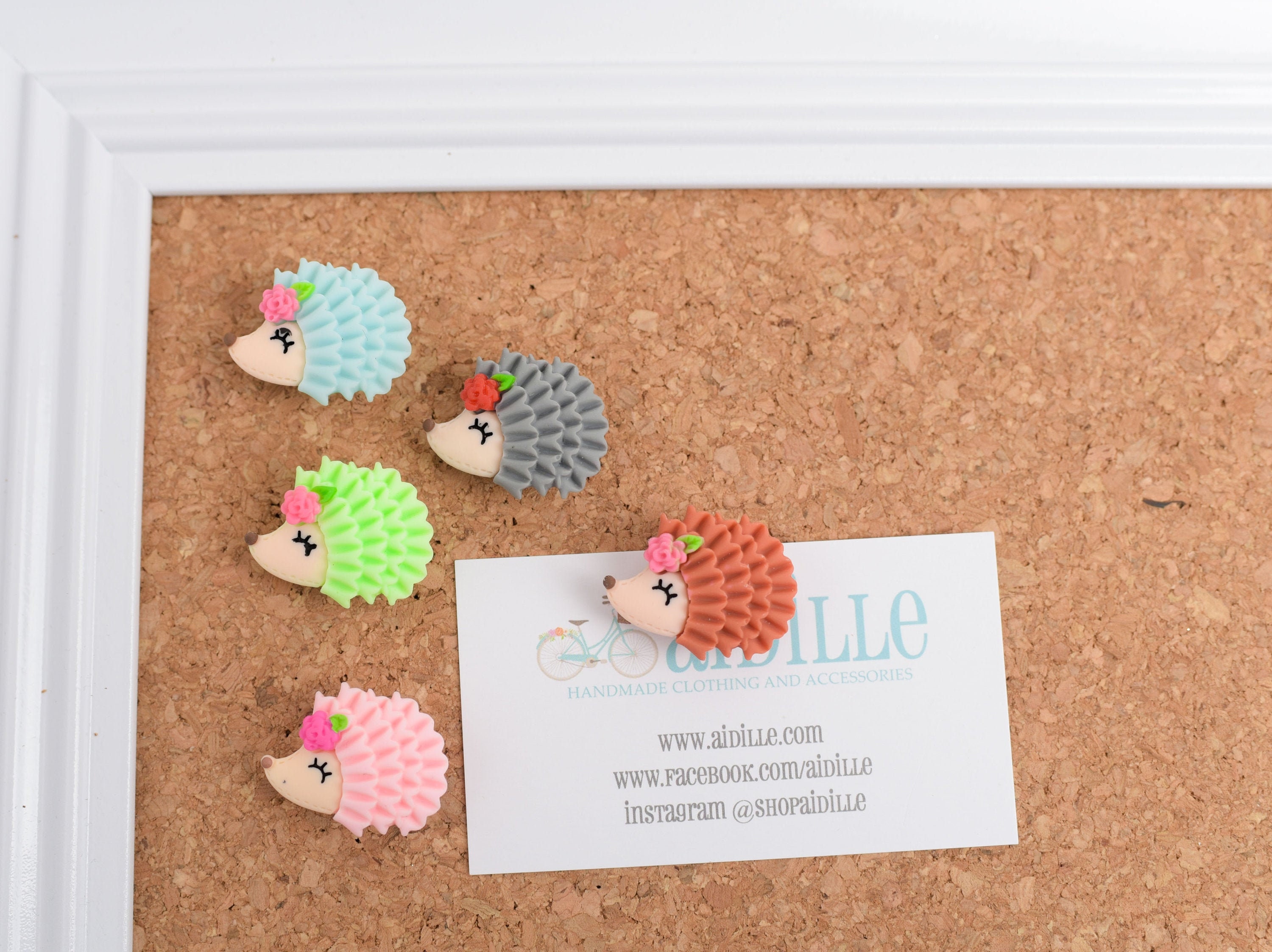 Hedgehog Push Pins, Set of 5 or 10, Decorative Animal Thumb Tacks ...