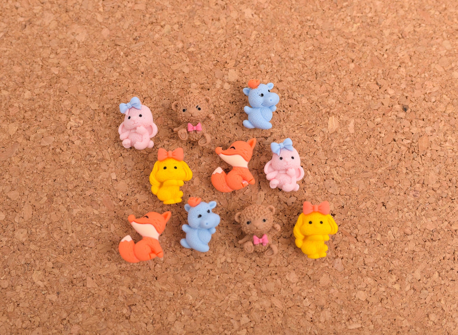 Cute Animal Push Pins Set of 10 Resin Nursery Animal - Etsy