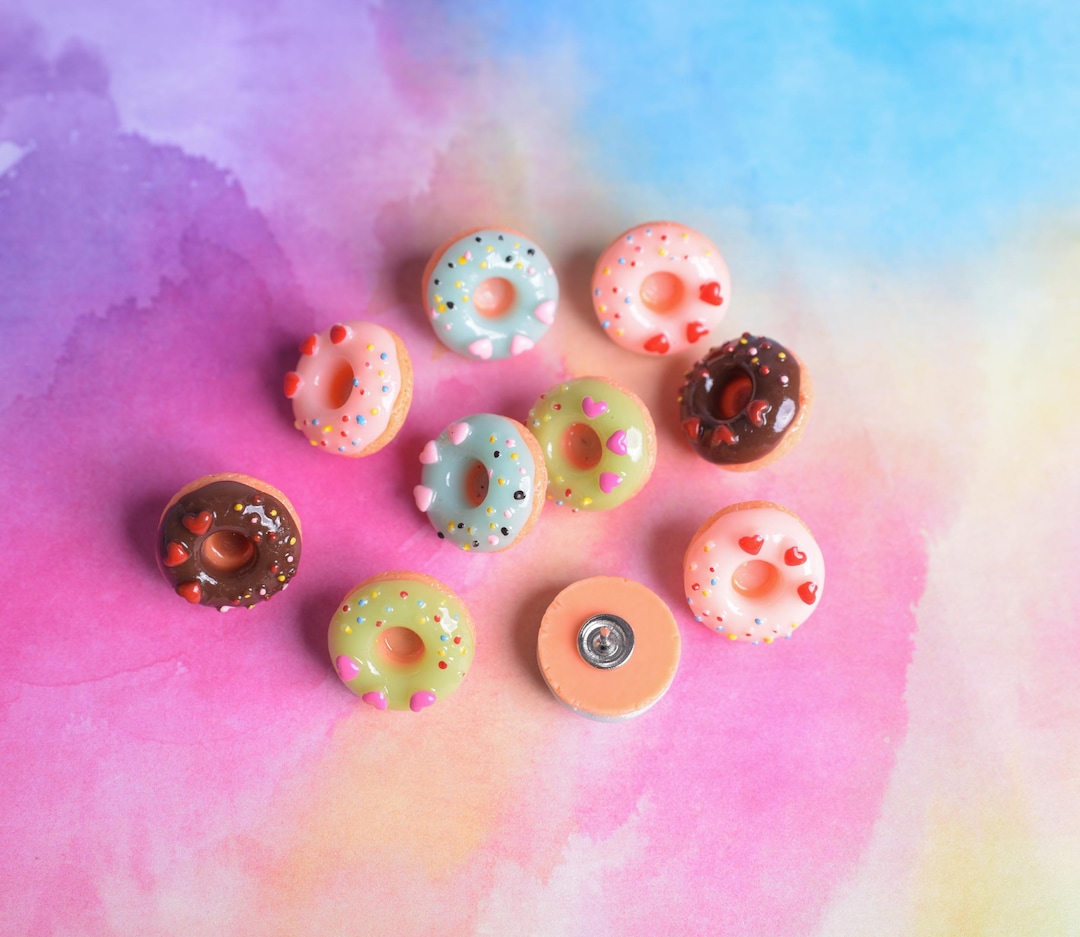 Donut Push Pins, Resin Doughnut Thumb Tacks, ASSORTED Breakfast Pastry ...