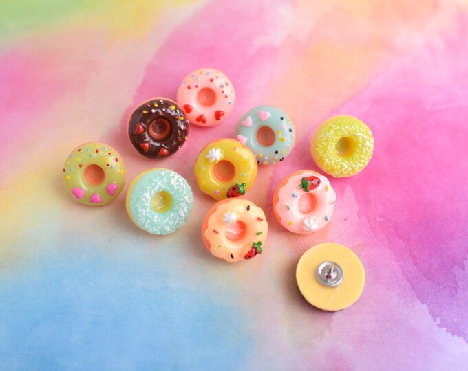 Donut & Coffee Enamel Pin Set of 2 Soft Enamel Pins Lapel Pins Food ...