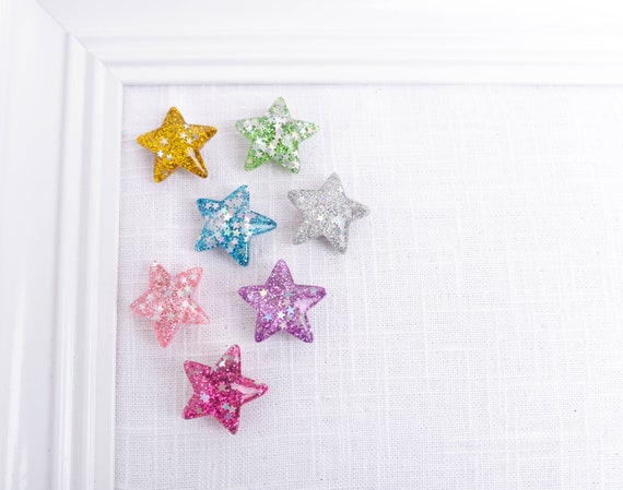 Glitter Star Push Pins Assorted Rainbow Color Large Resin - Etsy