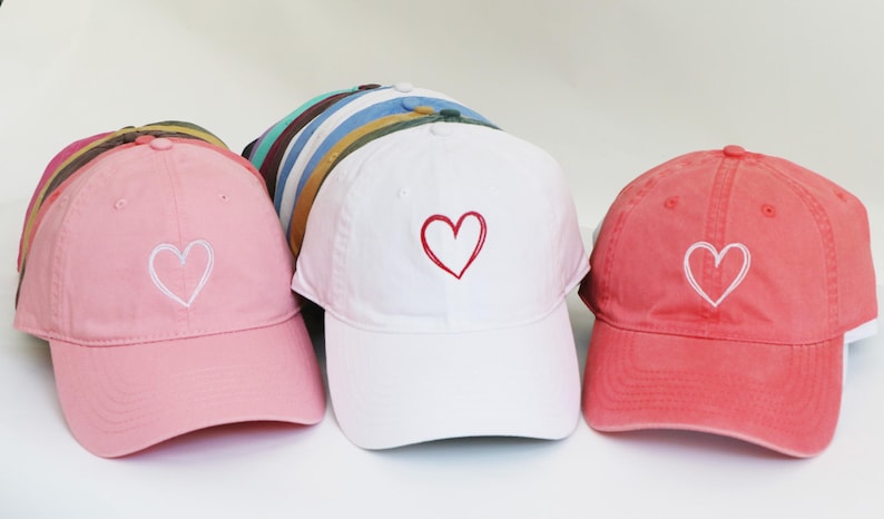 Embroidered HEART Baseball Cap: Custom Cotton Dad Hat - Etsy Australia