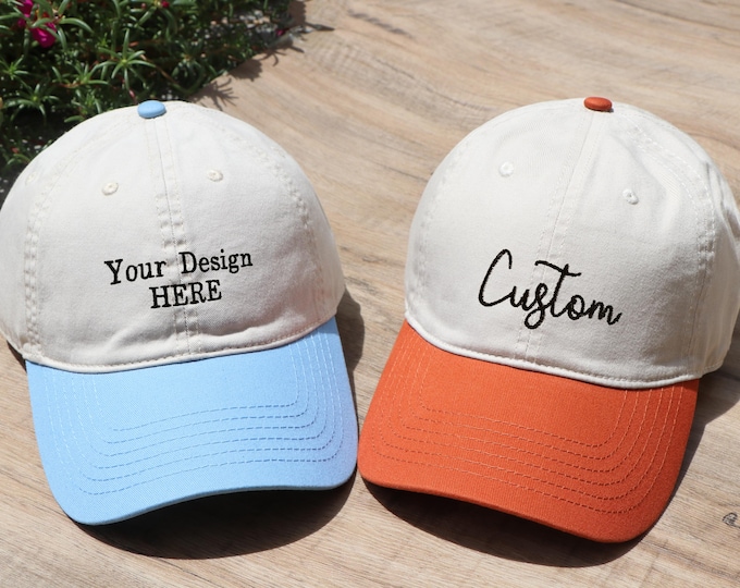 Embroidered Hat, Vintage Custom Text Hat, Personalized Baseball Cap ...