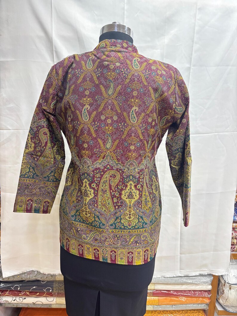 Kashmiri Pashmina Wool Jacket: Vintage Woven Paisley Coat Short Jacket ...