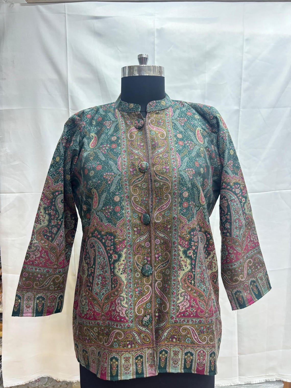 Kashmiri Pashmina Wool Jacket: Vintage Woven Paisley Coat, Christmas ...