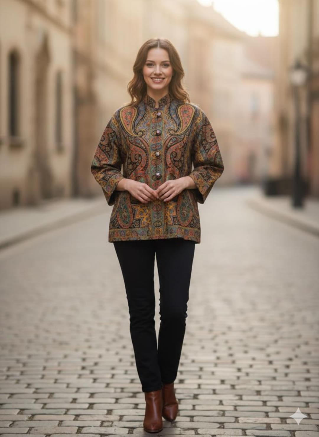 Kashmiri Pashmina Wool Jacket: Vintage Woven Paisley Coat Short Jacket ...