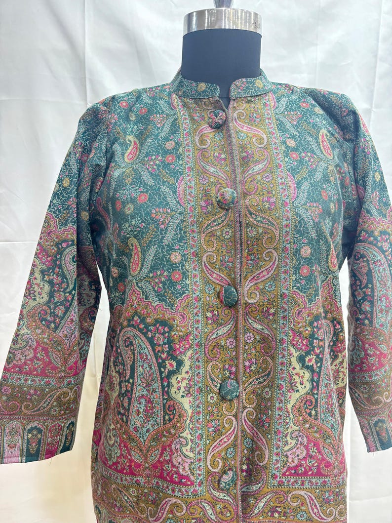 Kashmiri Pashmina Wool Jacket: Vintage Woven Paisley Coat, Christmas ...