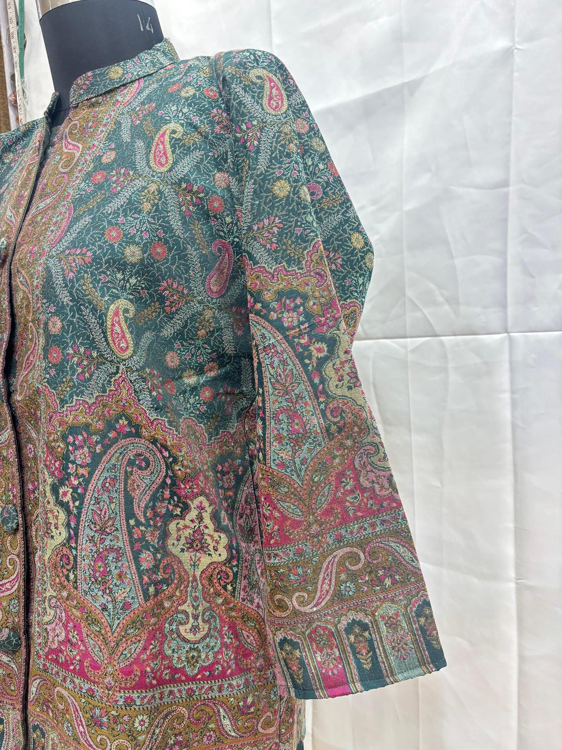 Kashmiri Pashmina Wool Jacket: Vintage Woven Paisley Coat, Christmas ...
