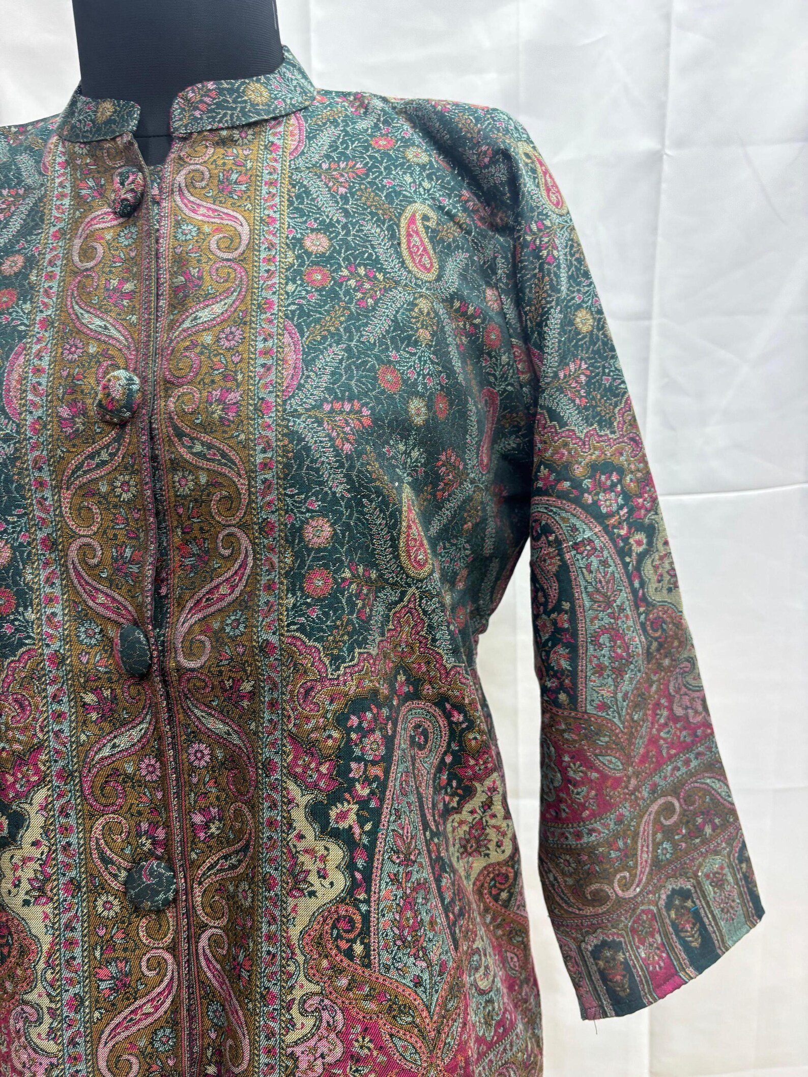 Kashmiri Pashmina Wool Jacket: Vintage Woven Paisley Coat, Christmas ...