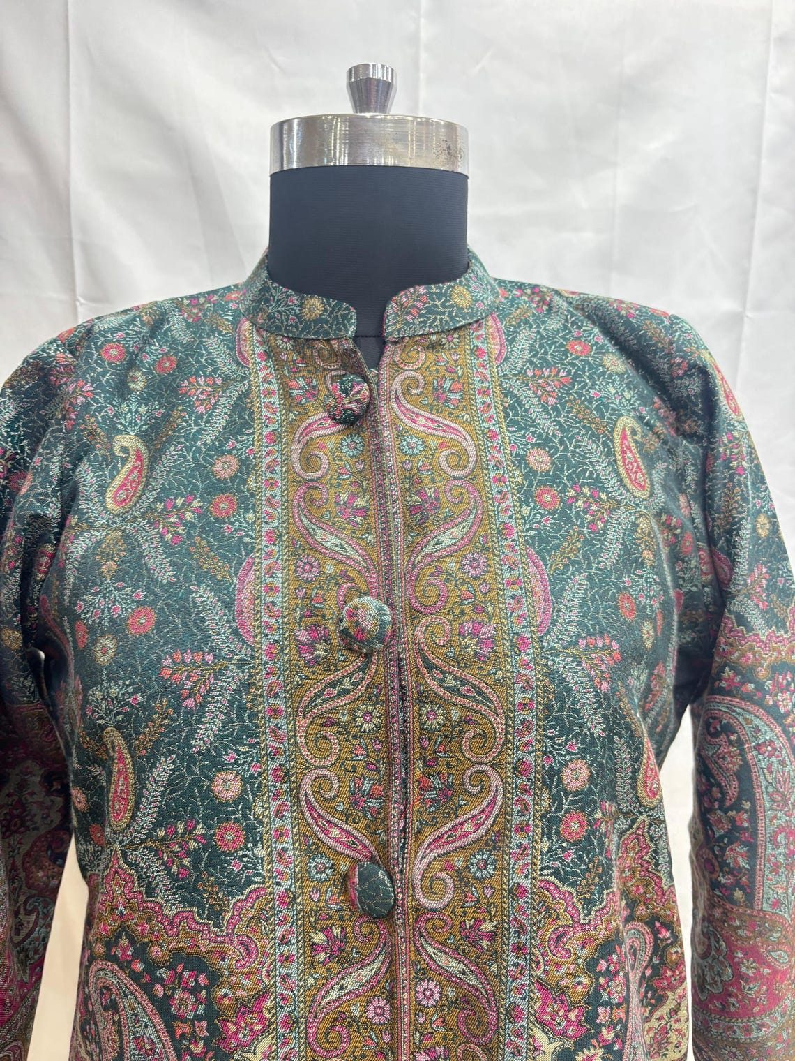 Kashmiri Pashmina Wool Jacket: Vintage Woven Paisley Coat, Christmas ...