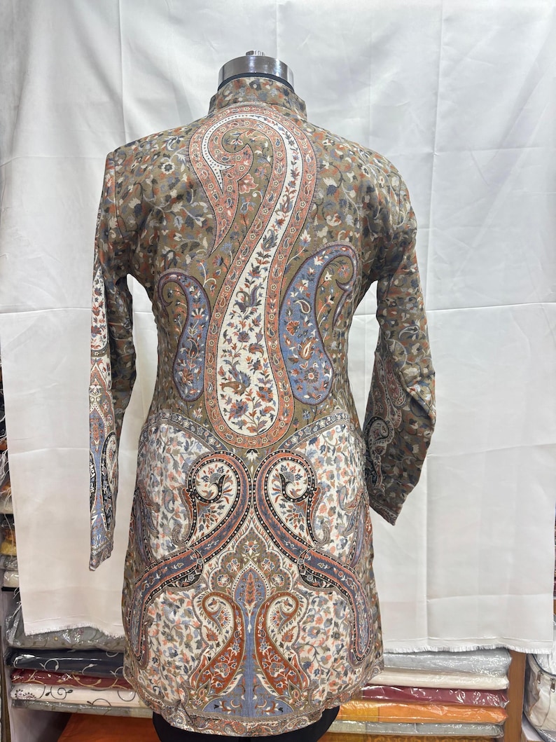Long Kashmiri Jacket With Chainstitch Embroidery, Customisable Kashmiri ...