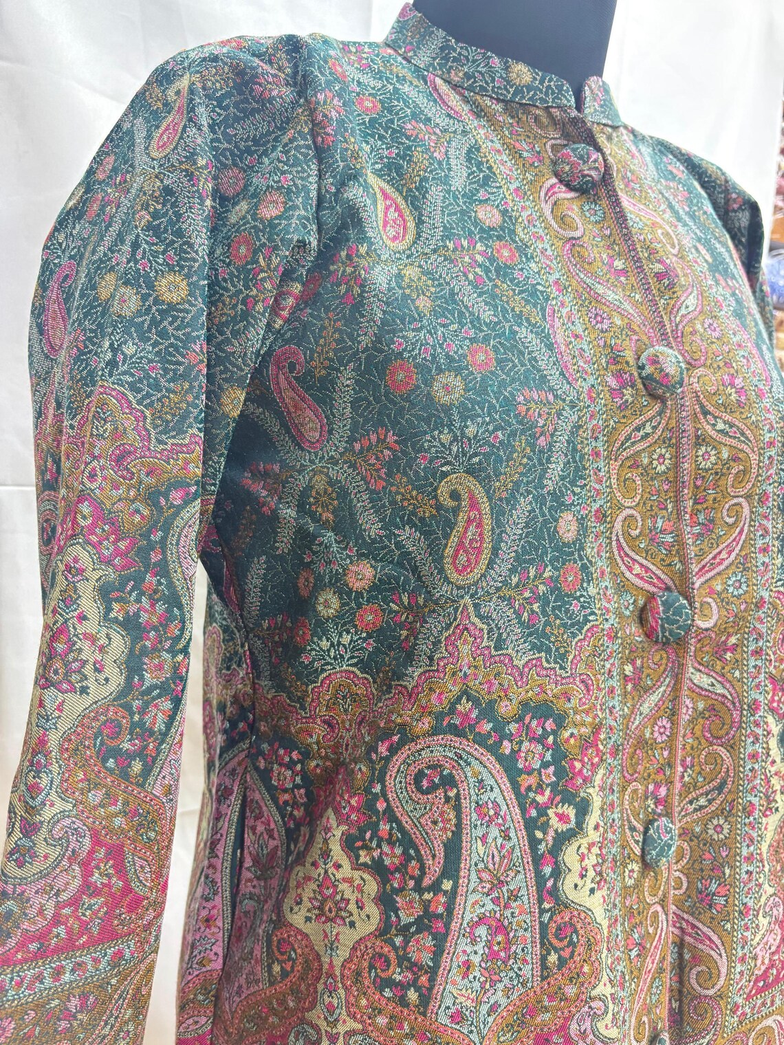 Kashmiri Pashmina Wool Jacket: Vintage Woven Paisley Coat, Christmas ...