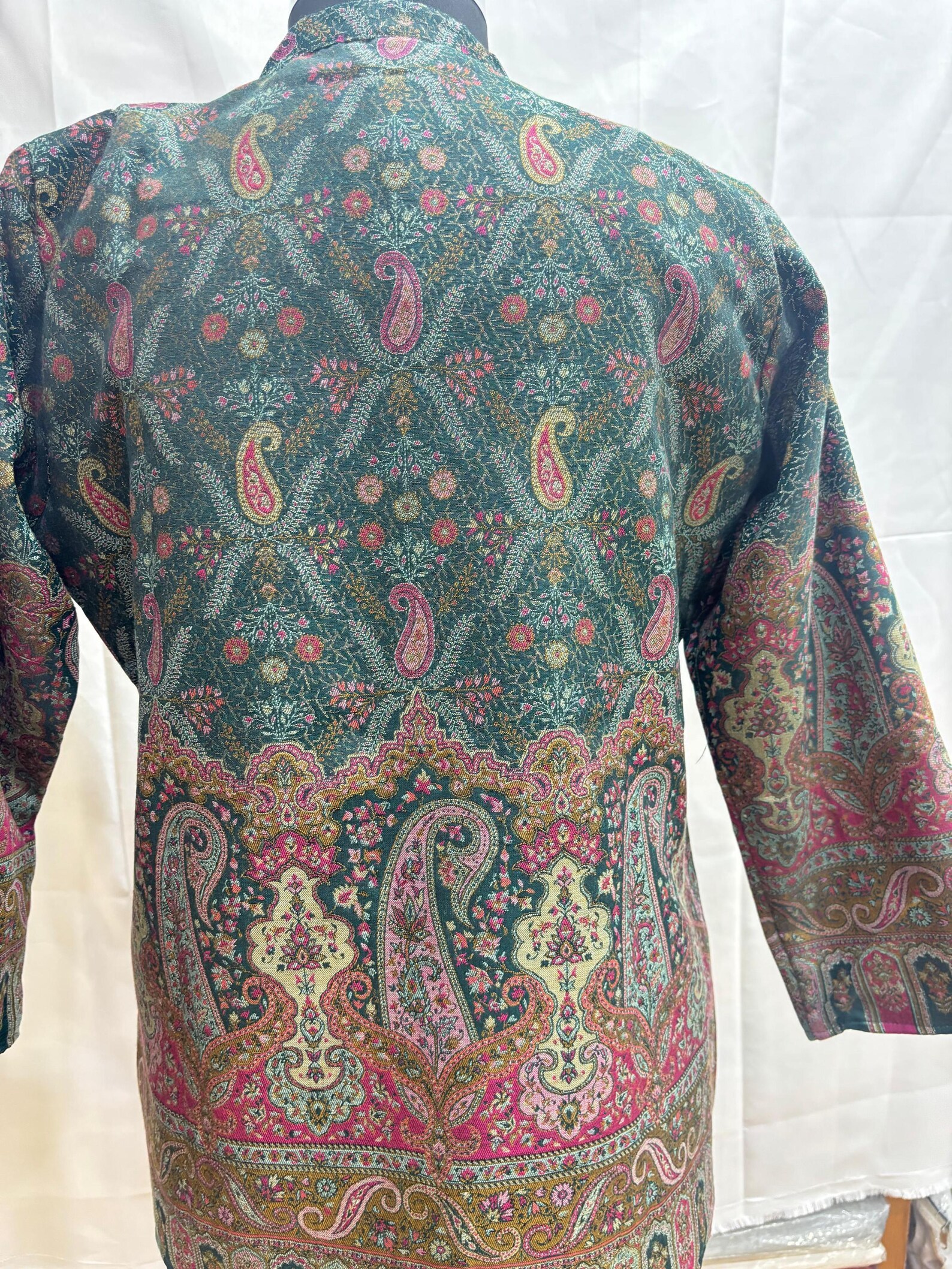 Kashmiri Pashmina Wool Jacket: Vintage Woven Paisley Coat, Christmas ...