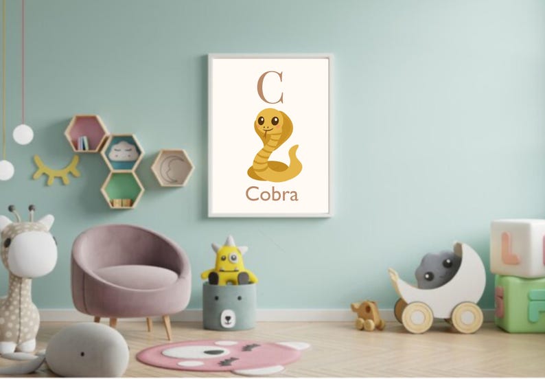 C is for Cobra | Printable Alphabet Poster | Jungle Animals ABC ...