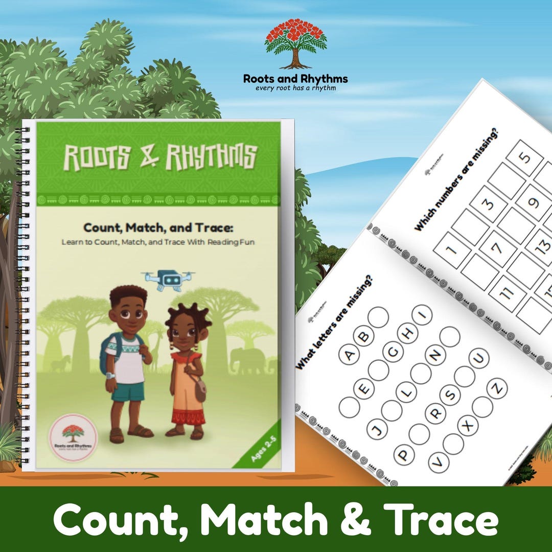 Count, Match, and Trace: 10-page Counting, Tracing & Coloring for Kids ...