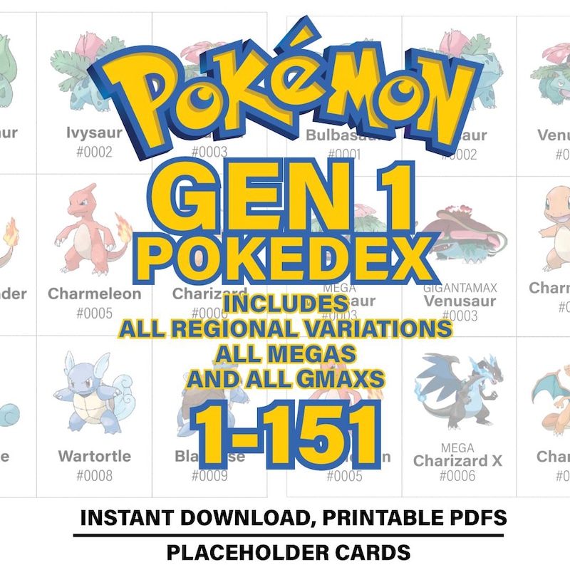 Pokedex Placeholders - Etsy