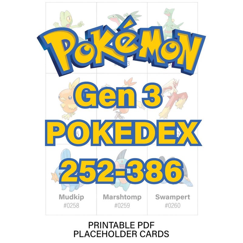 Pokedex Placeholders - Etsy