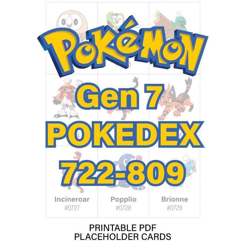 Pokedex Placeholders - Etsy