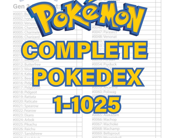 Pokémon Complete Dex Card Check List 1-1025 TCG Pokedex Binder PDF ...