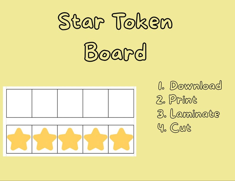 5 Token Board- Stars - Etsy