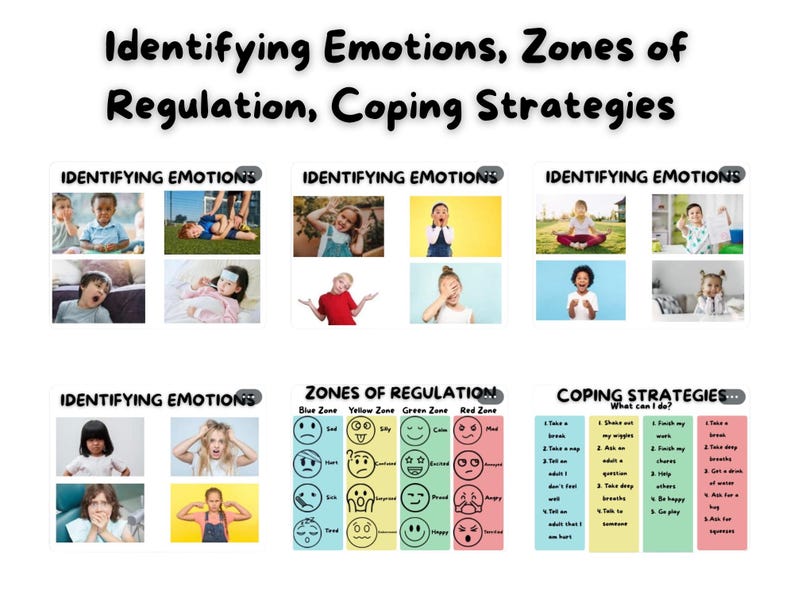 Identifying Emotions, Zones of Regulation, Coping Strategies for Kids ...