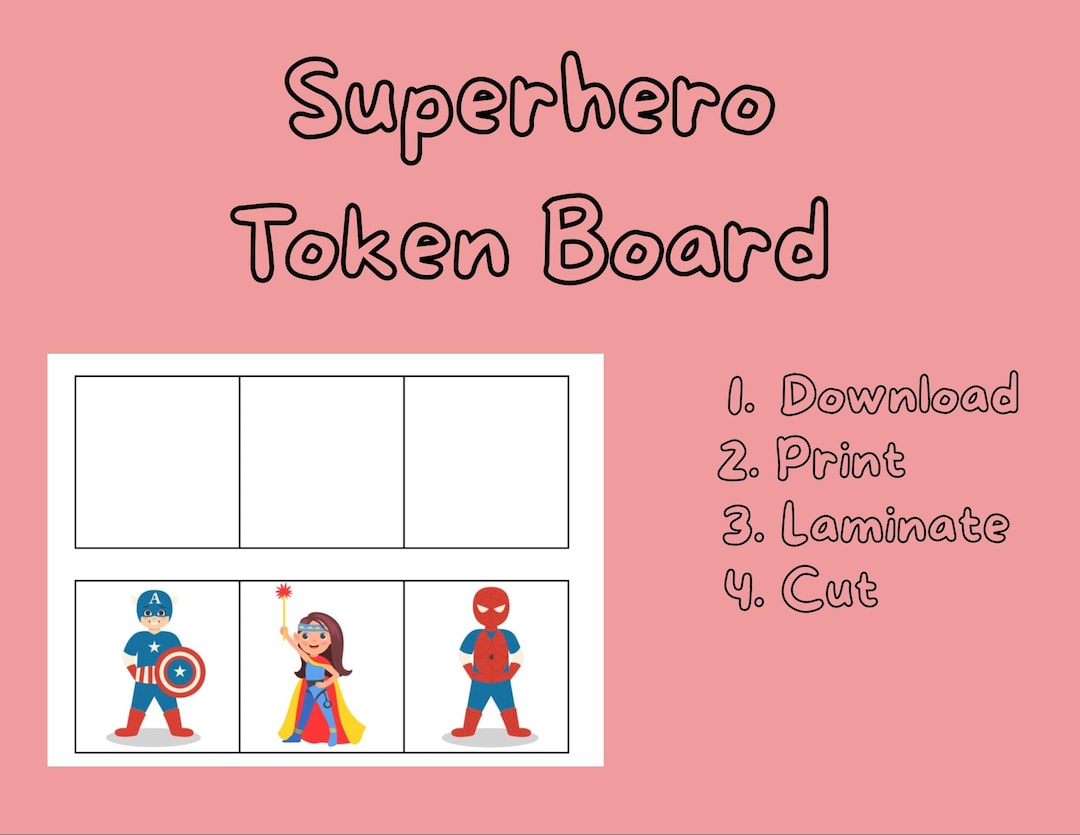 3 Token Board- Superheroes - Etsy