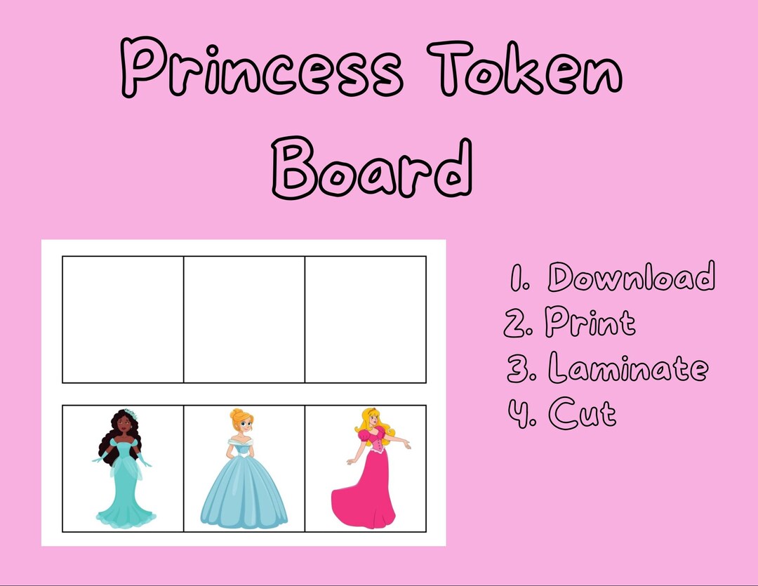 3 Token Board- Princesses - Etsy