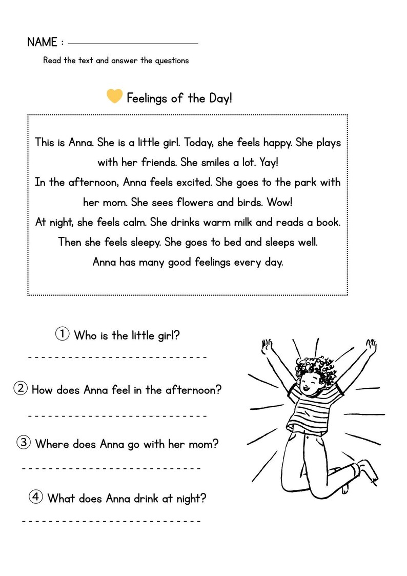Reading Comprehension Worksheets Grade 1-2-3 | ESL Printable Activities ...