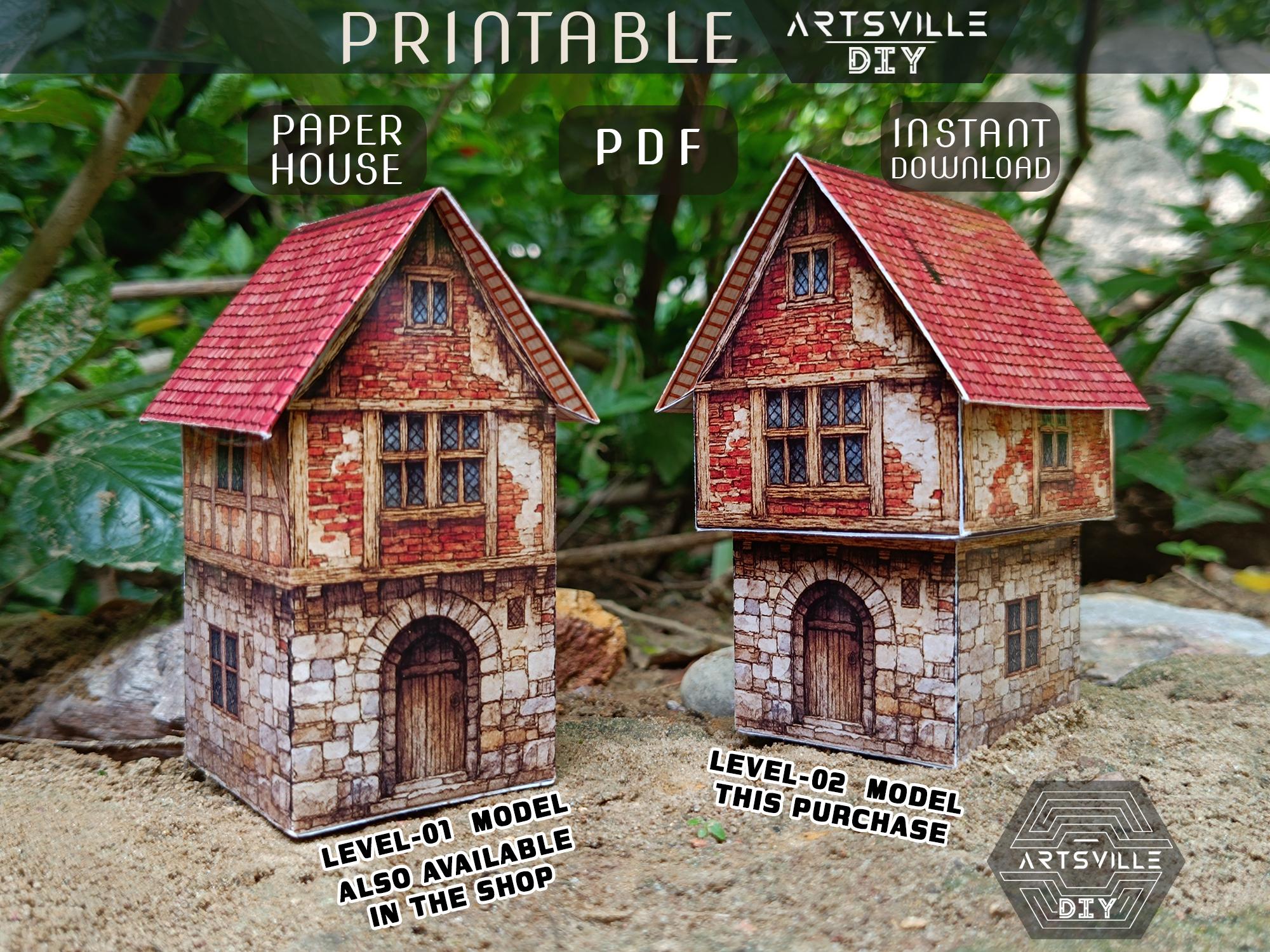 Printable Foldable Miniature House for DIY Paper Craft - Instant ...