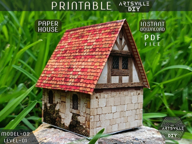 Paper House Templates – 3D Printable Miniature House, DIY Printable Toy ...