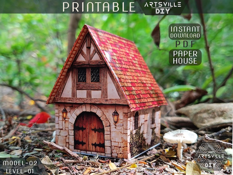 Paper House Templates – 3D Printable Miniature House, DIY Printable Toy ...