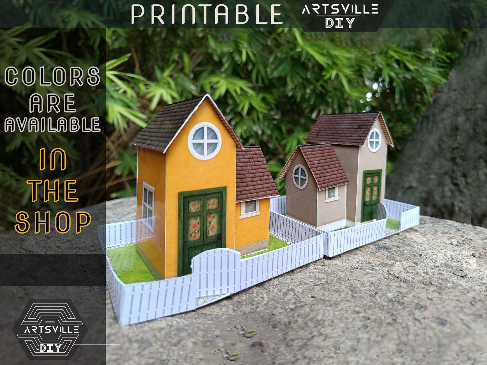 DIY Miniature Paper House | Printable Papercraft Template | Holiday ...