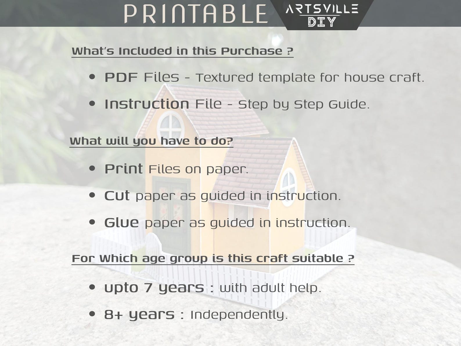 DIY Miniature Paper House | Printable Papercraft Template Toy House ...
