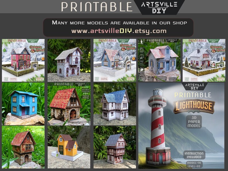 Medieval 3D Paper Doll House Template | Printable Vintage Dollhouse ...