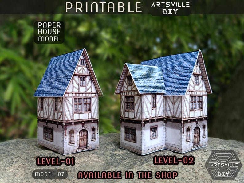 DIY Medieval Miniatures 3D Paper House | Printable Crafts for Kids ...