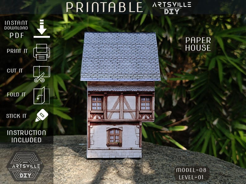 Printable Medieval Miniatures – 3d Paper House for Kids, Hobbyists ...