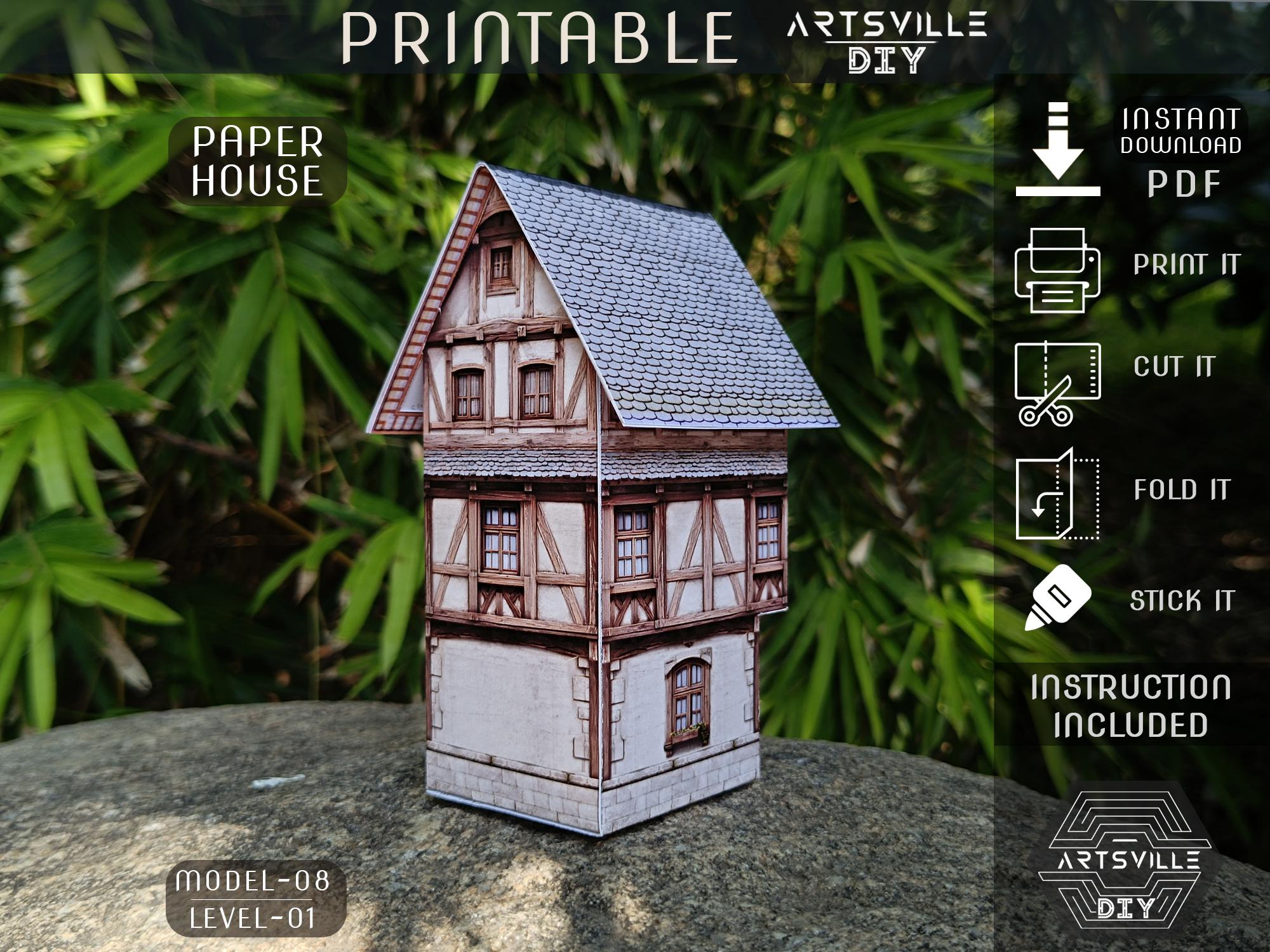 Printable Medieval Miniatures – 3d Paper House for Kids, Hobbyists ...